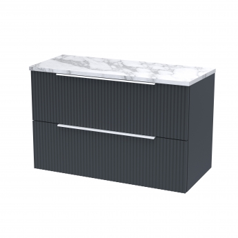Hudson Reed Fluted Vanity Unit | 800mm | DFF1495LCM | Satin Anthracite