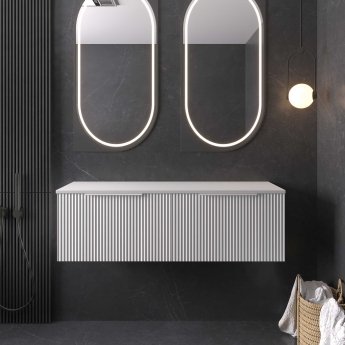 Hudson Reed Fluted Vanity Unit | 1200mm | DFF194W2 | Satin White