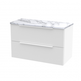 Hudson Reed Fluted Vanity Unit | 800mm | DFF195LCM | Satin White