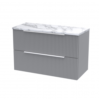 Hudson Reed Fluted Vanity Unit | 800mm | DFF295LCM | Satin Grey