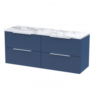 Hudson Reed Fluted Vanity Unit | 1200mm | DFF393LCM2 | Satin Blue