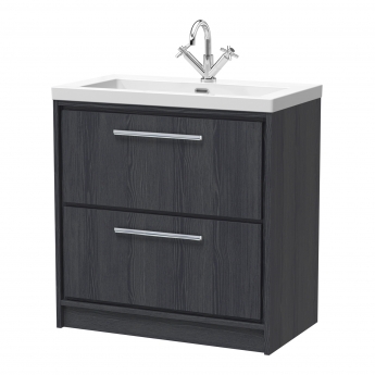 Hudson Reed Lille Vanity Unit | 800mm | LIL2235L | Graphite Grey Woodgrain