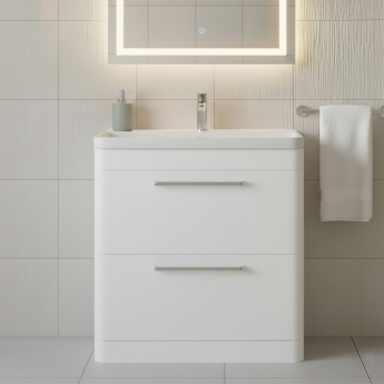 Hudson Reed Solar Vanity Unit | 800mm | SOL103B | Pure White