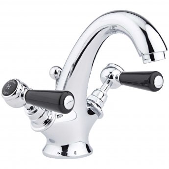 Hudson Reed Topaz Black Basin Taps (Pair) | BC401HL | Deck Mounted | Black