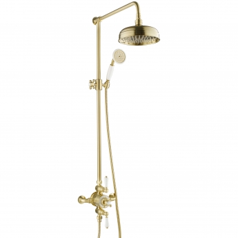 Just Taps Plus Grosvenor Shower | GRO819BBR | 2 Outlet | Brushed Brass