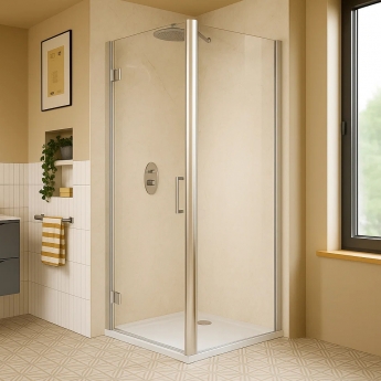 Nuance Alabaster Small Corner Shower Wall Panel Complete Kit (Pack A ...