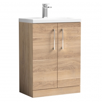 Nuie Arno Compact Vanity Unit | 600mm | PAL033 | Bleached Oak