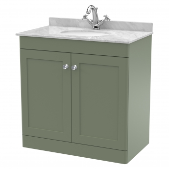 Nuie Classique Vanity Unit | 820mm | CLC826GR1 | Satin Green