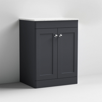 Classique 600mm 2-Door Floor Standing Vanity Unit with Countertop | 12 ...