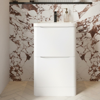 Orbit Contour 500mm 2-Drawer Floor Standing Vanity Unit | 2 Options