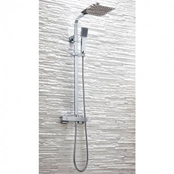 Orbit Square Bar Shower | ORBIT001 | 2 Outlet | Chrome