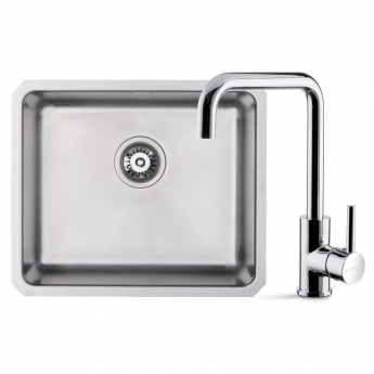 Prima R25 Kitchen Sink | PPR8043 | 1.5 Bowl | Stainless Steel/Chrome