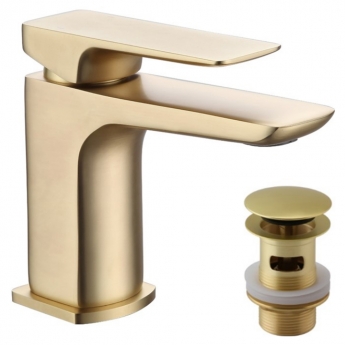 Sagittarius Ravenna Basin Mixer | RA/186/BB | Deck Mounted | Brushed Brass