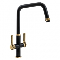 Abode Hex | AT2179 | Deck Mounted | Antique Brass/Matt Black