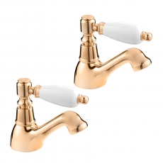 Deva Georgian Bath Taps (Pair) | GE02/501 | Deck Mounted | Gold