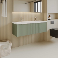 Hudson Reed Fluted Vanity Unit | 1200mm | DFF894F | Satin Green