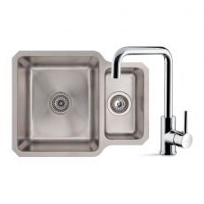 Prima R25 Kitchen Sink | PPR8044 | 1.5 Bowl | Stainless Steel/Chrome