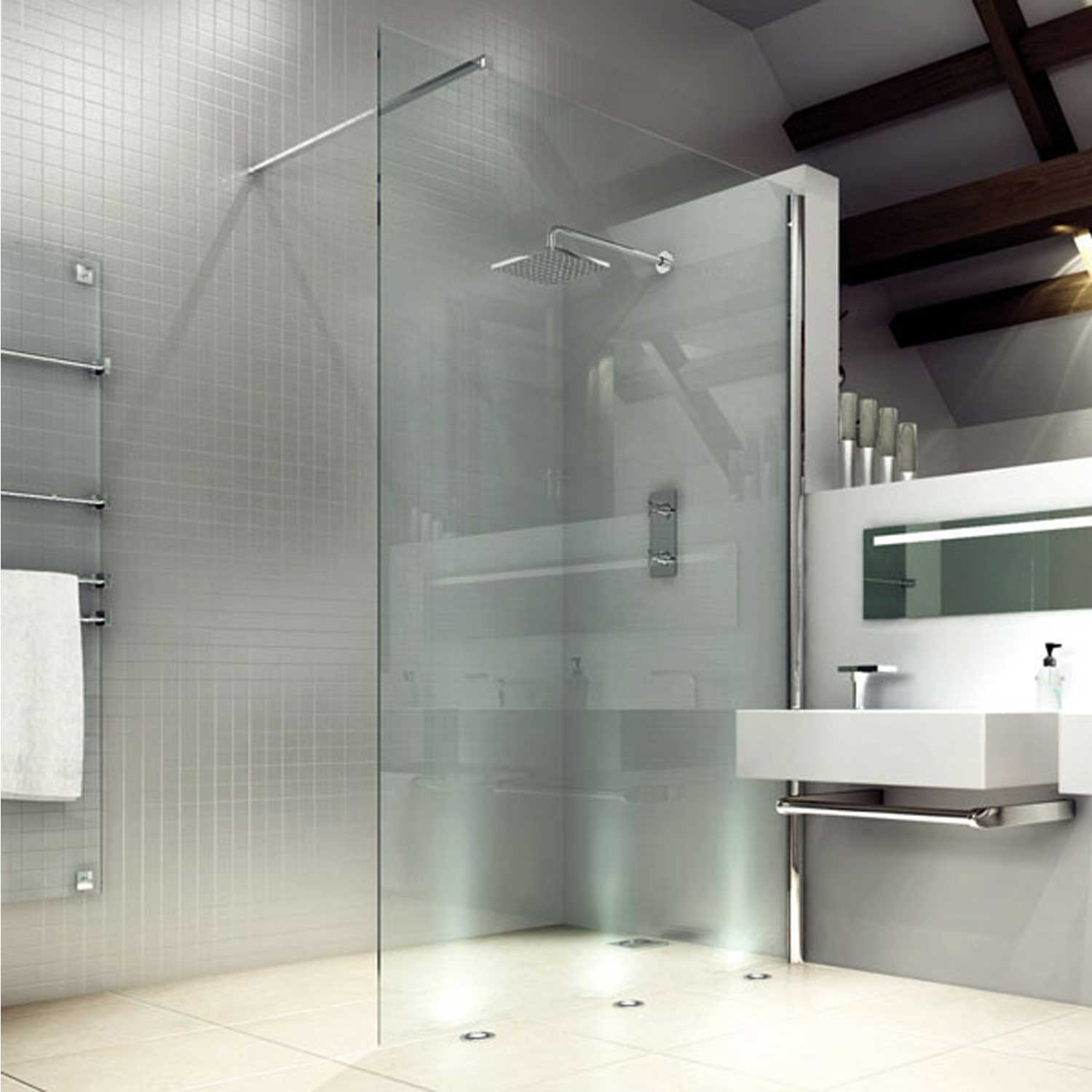 Merlyn 8 Series Hinged Glass Wet Room Panel | M8SW251 | 700mm | 8mm | Clear