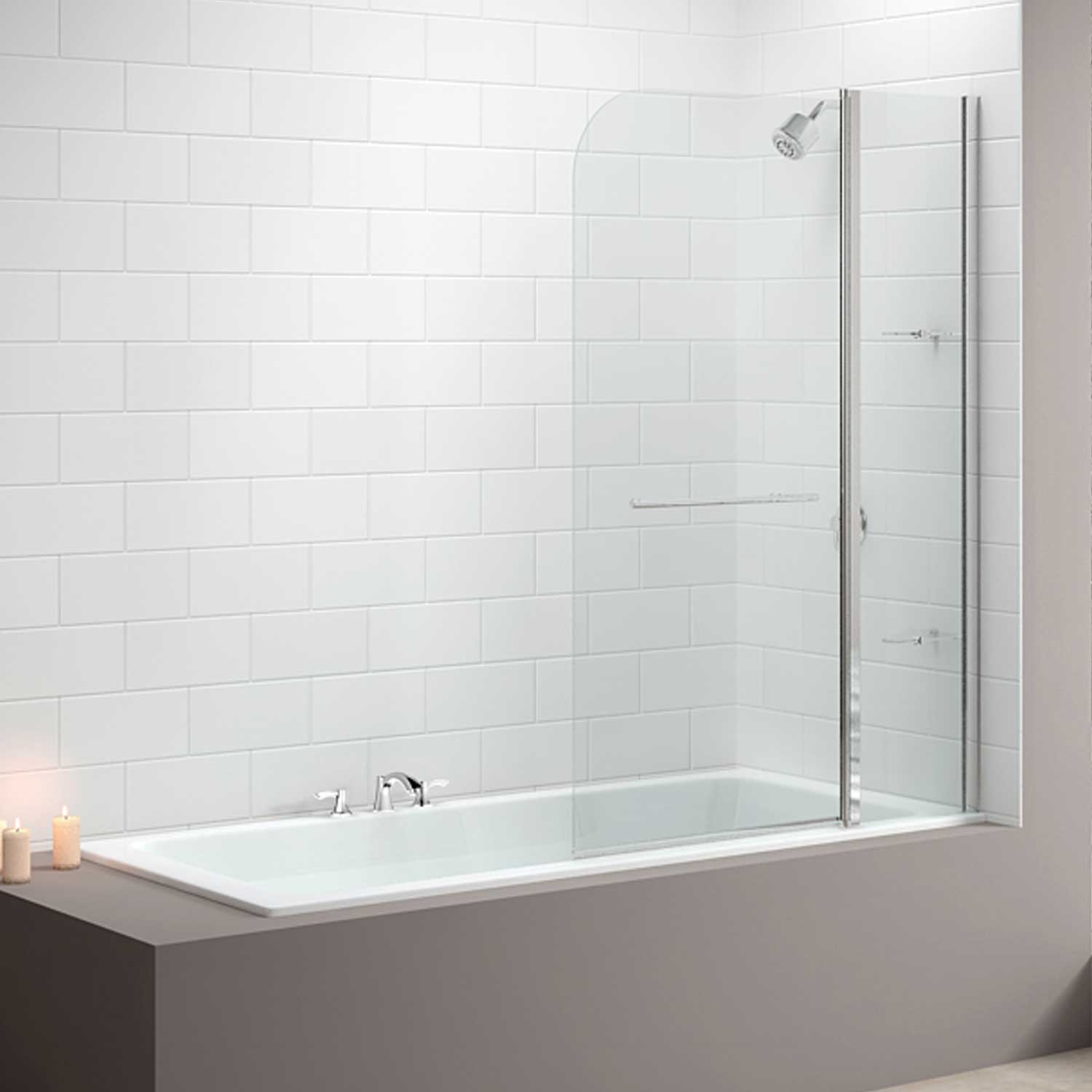 Merlyn MB Hinged Bath Screen | MB6 | 8mm | Clear/Chrome