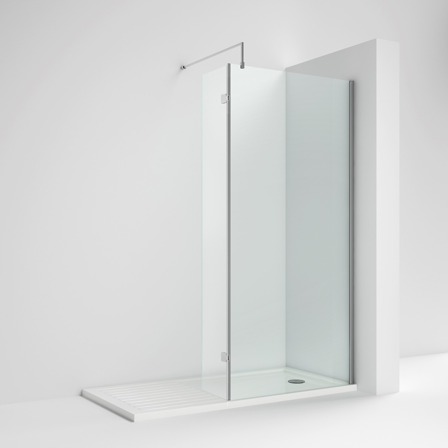 Nuie Hinged Wet Room Return Panel, 300mm Wide, 8mm Glass 5055369057795 ...